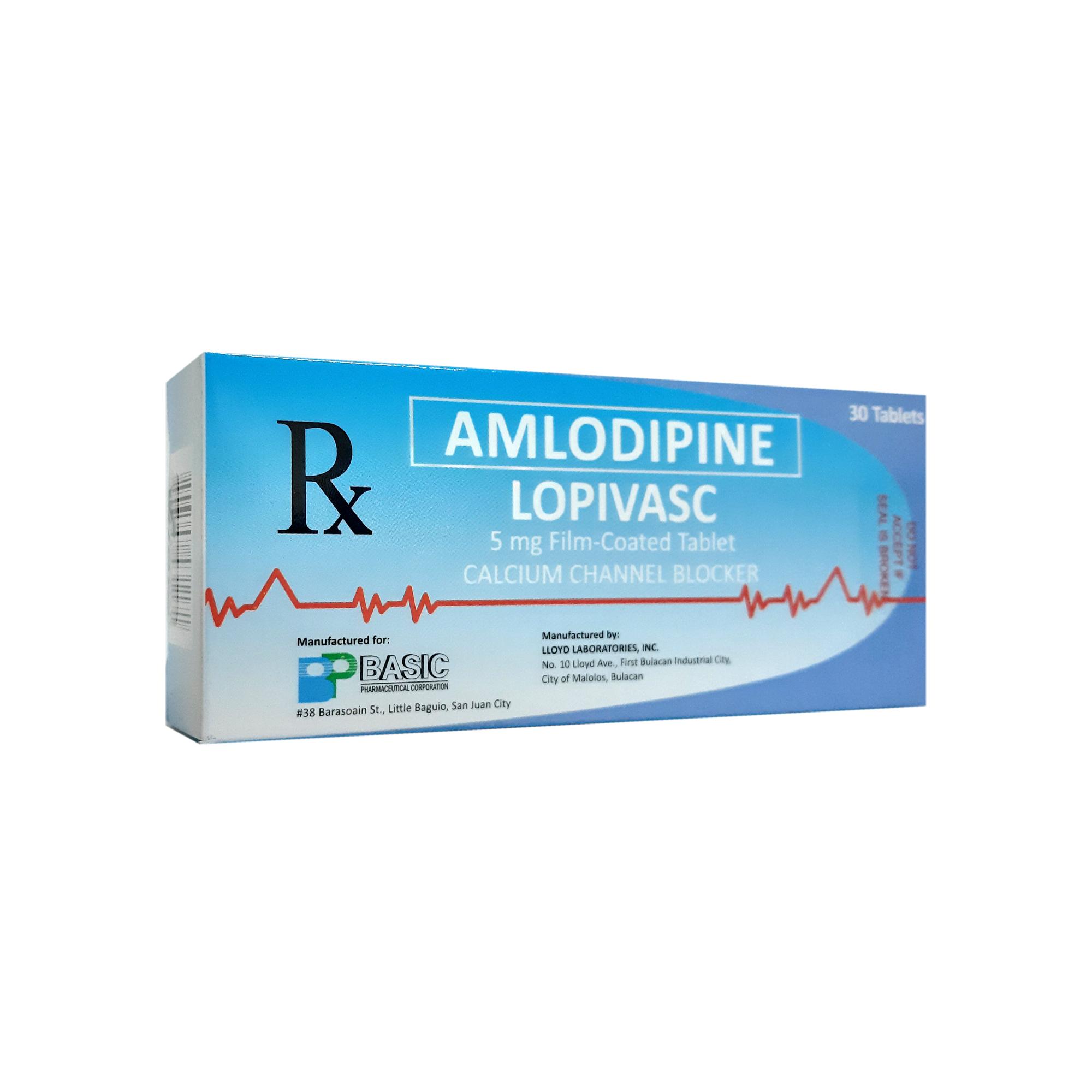 LOPIVASC FILM-COATED TABLET 5MG | Basic Pharmaceutical Corporation