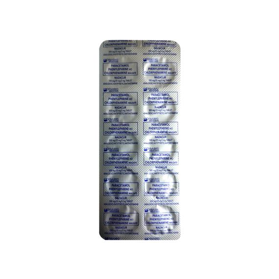 NAZACLIR TABLET 500MG/25MG/2MG | Basic Pharmaceutical Corporation