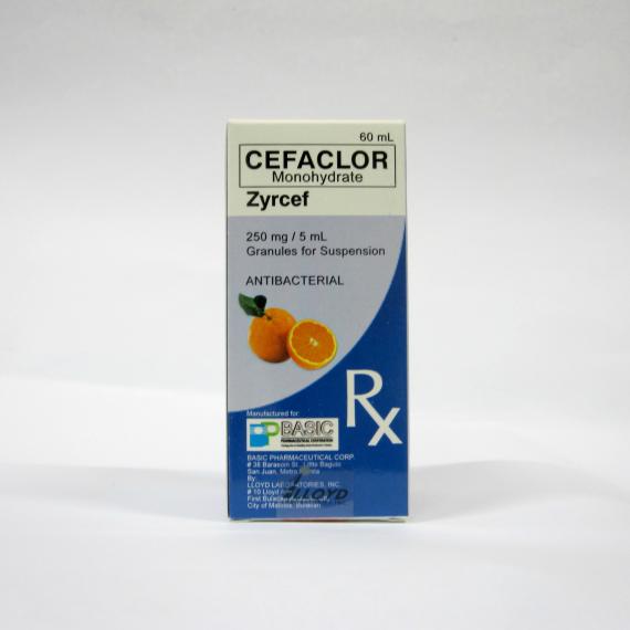 ZYRCEF GRANULES FOR SUSPENSION 250MG/5ML | Basic Pharmaceutical Corporation